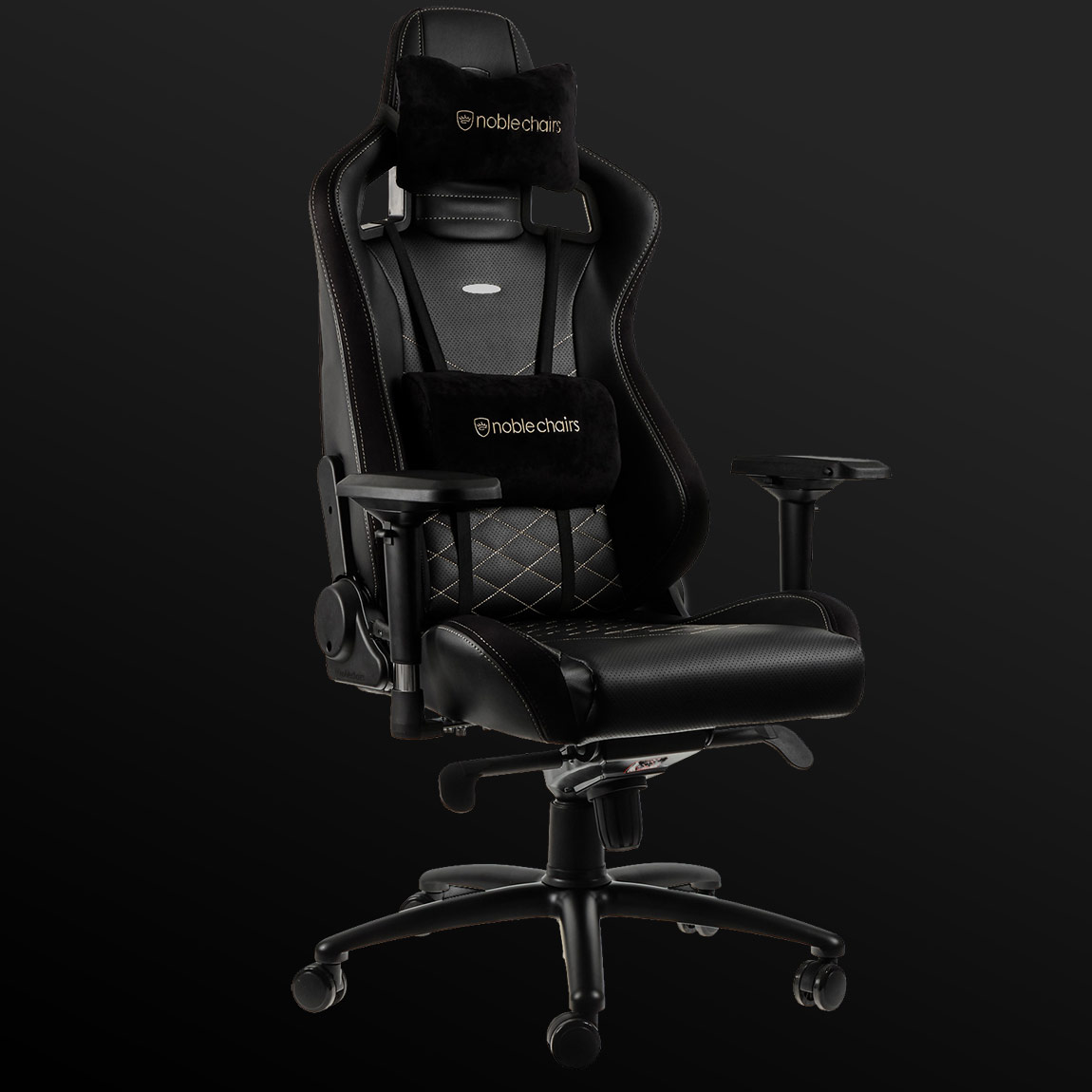 Silla Gamer Premium Profesional Noblechairs Epic, Black/Gold, Hasta ...